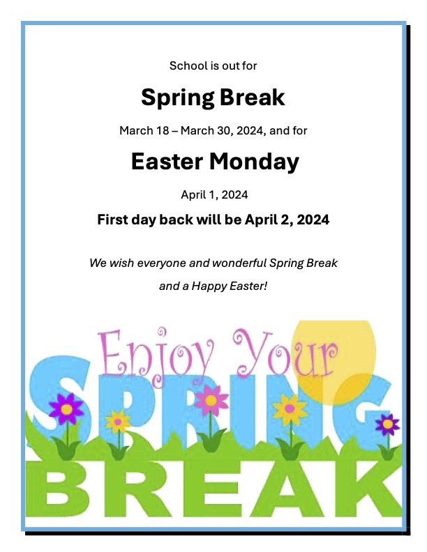 Spring Break and Easter Dates | School District 59